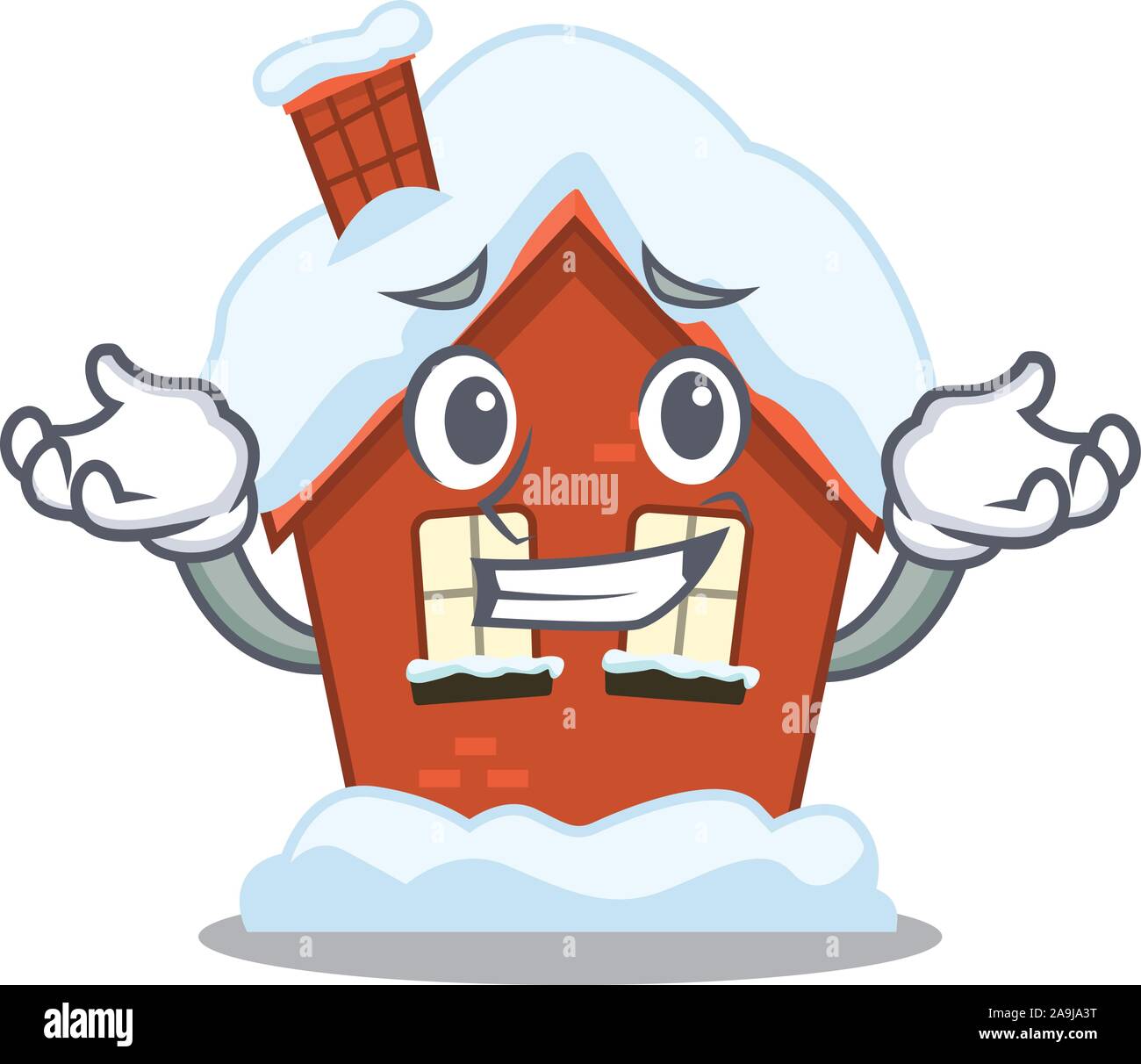 Winter house in the cartoon shape grinning Stock Vector Image & Art - Alamy