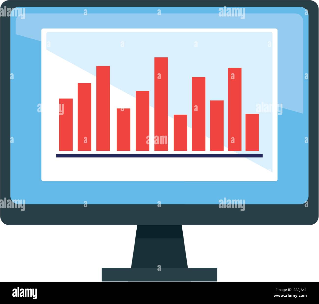computer monitor with graphic bar chart Stock Vector Image & Art - Alamy