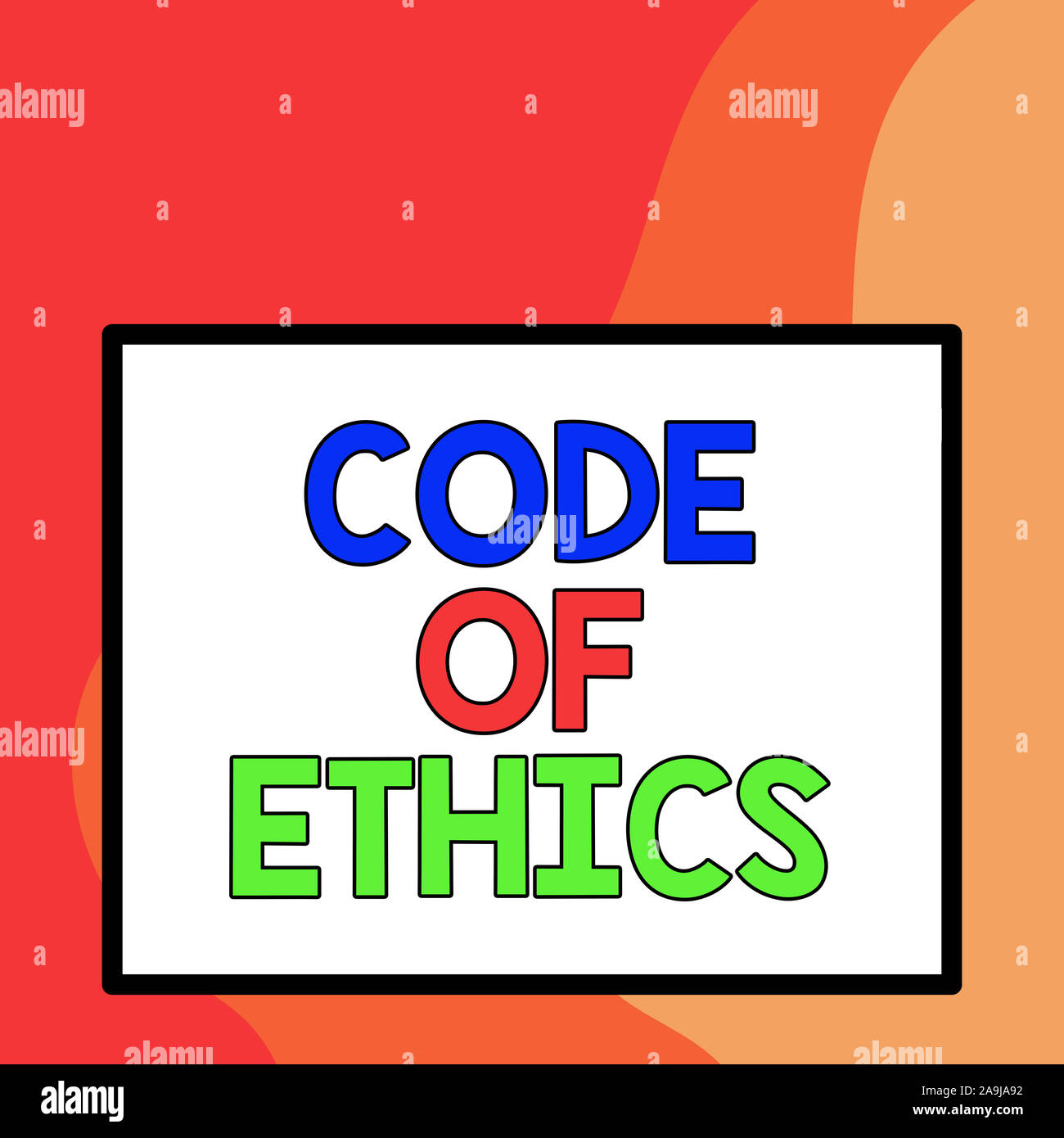 Word writing text Code Of Ethics. Business photo showcasing Moral Rules ...