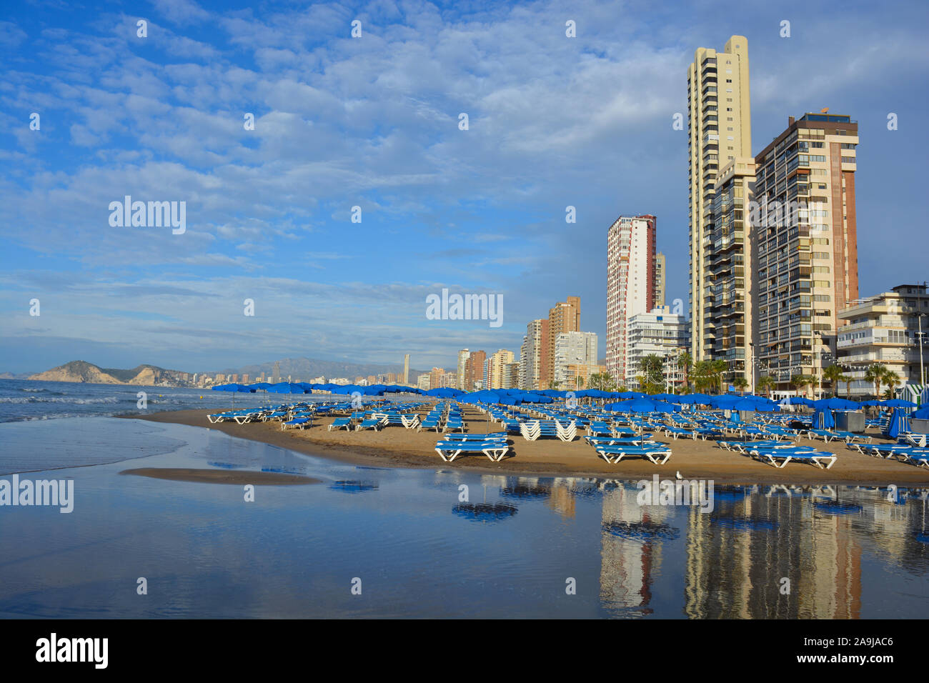 Benidorm, Alicante / Spain - October 20 2019: City skyline and Playa ...