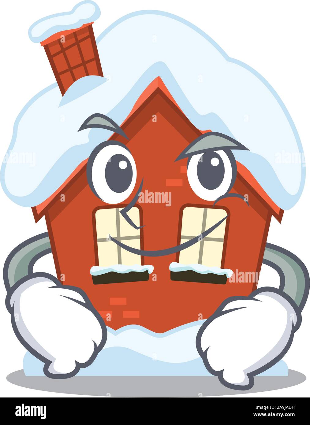 Winter house in the cartoon shape smirking Stock Vector Image & Art - Alamy