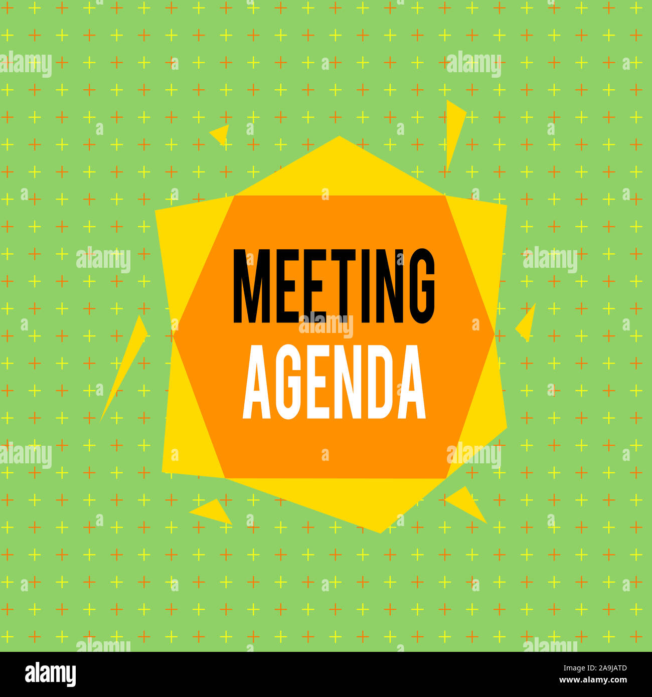 Text sign showing Meeting Agenda. Business photo showcasing items that ...