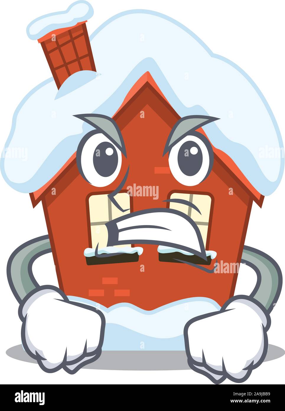 Mascot winter house a cartoon isolated angry Stock Vector Image & Art ...