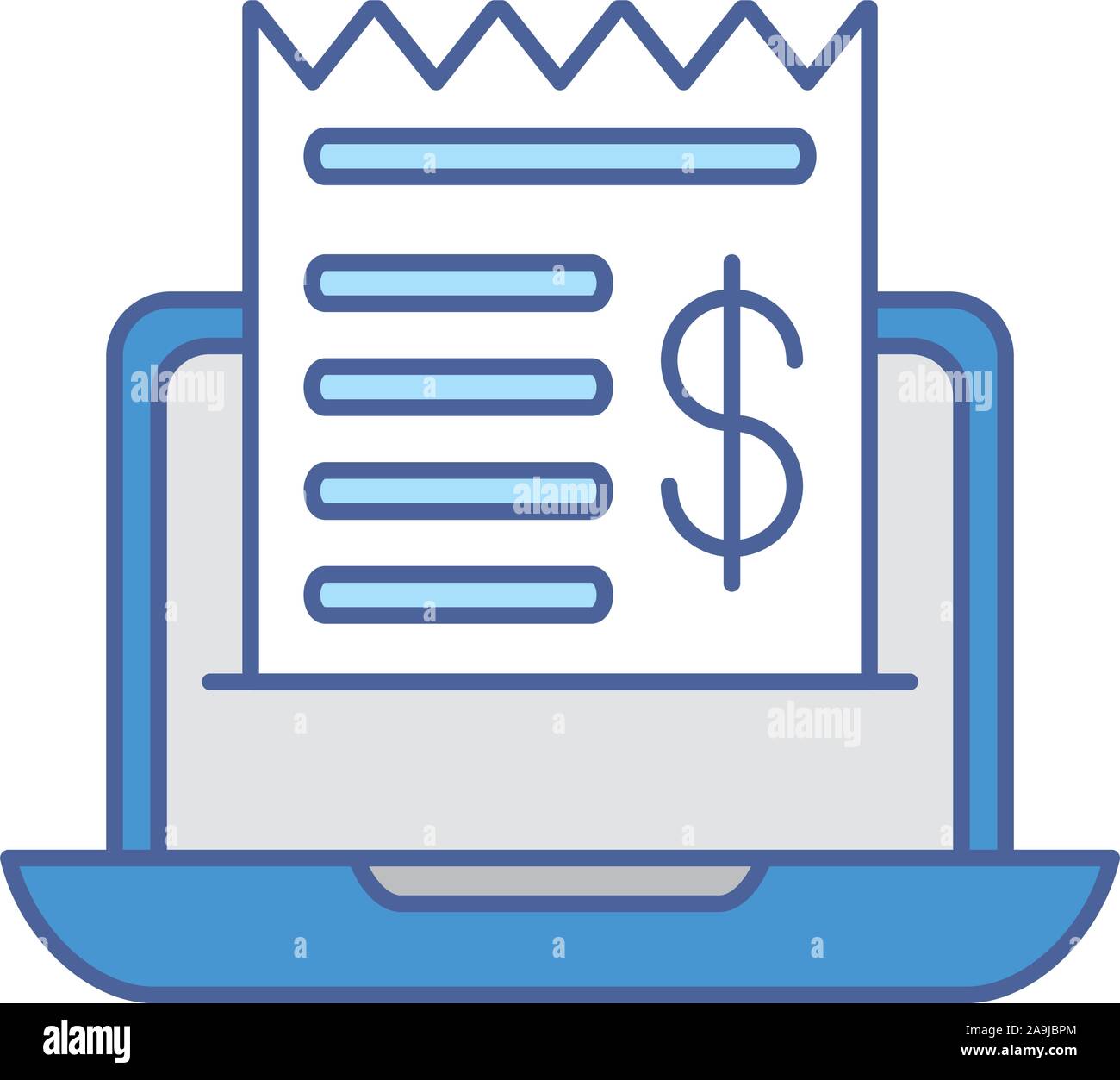 paper receipt with money dollar symbol in laptop Stock Vector Image ...