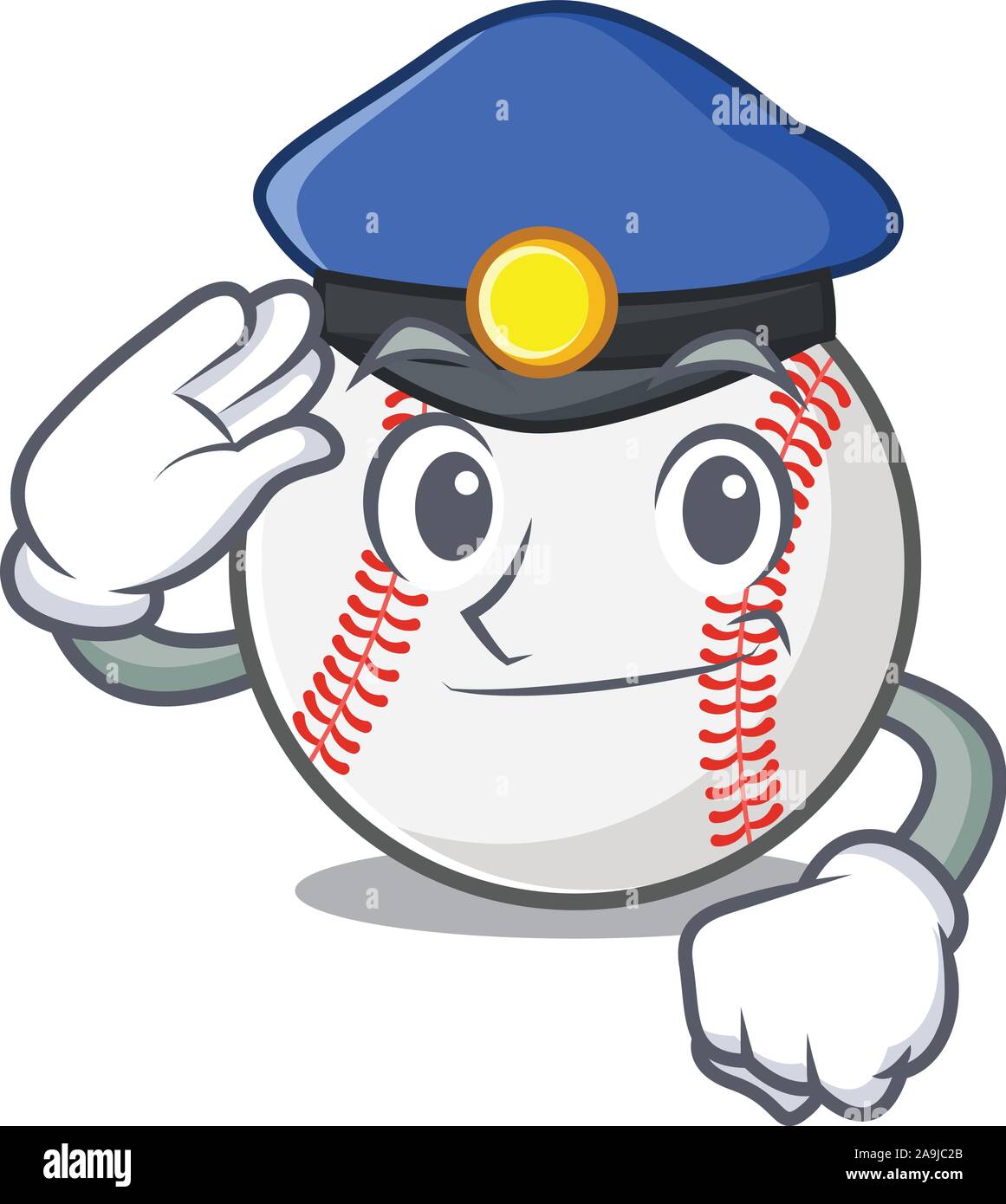Cartoon baseball with in a character police Stock Vector Image & Art ...
