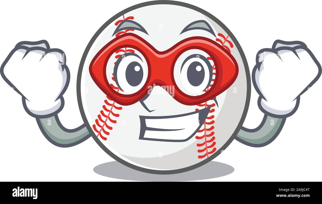 Mascot cartoon baseball the in super hero shape Stock Vector Image ...