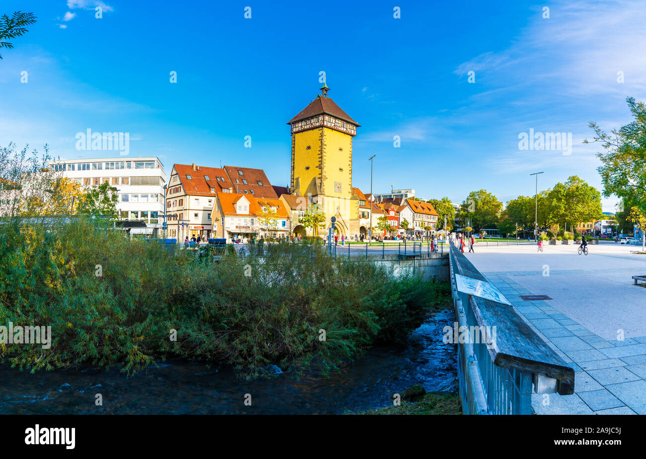 Reutlingen, Germany, October 12, 2019, Old town gate called tuebinger ...