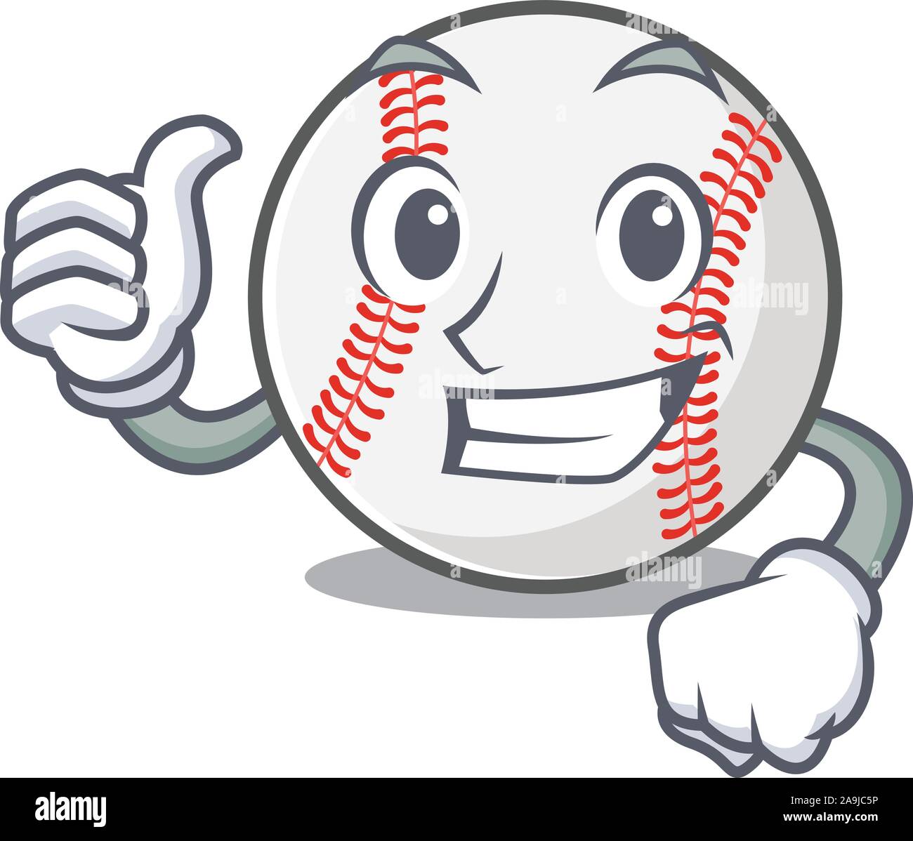 Mascot cartoon baseball the in thumbs up shape Stock Vector Image & Art ...