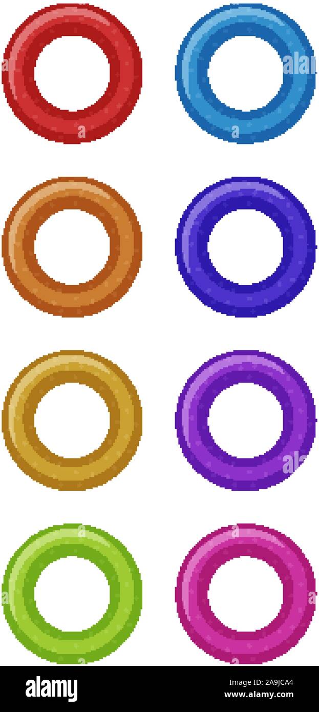 Set of round rings in different colors illustration Stock Vector Image ...