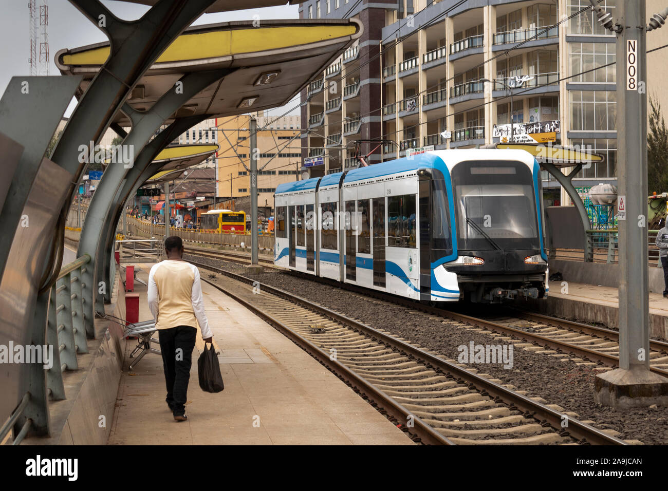 Ethiopia, Addis Ababa, Piazza Area, Atkilt Terra Light Railway ...
