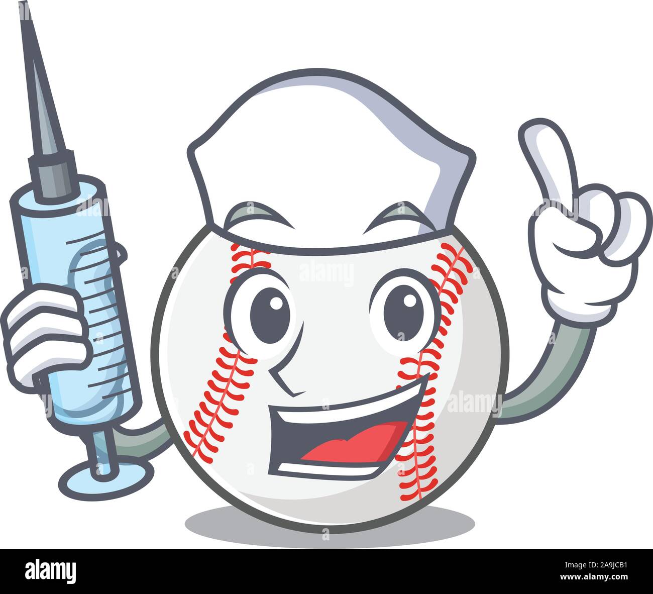Mascot cartoon baseball the in nurse shape Stock Vector Image & Art - Alamy