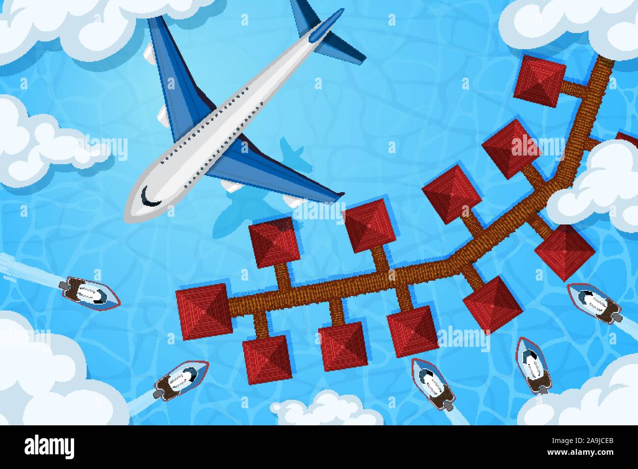 Set of aerial view scenes illustration Stock Vector Image & Art - Alamy