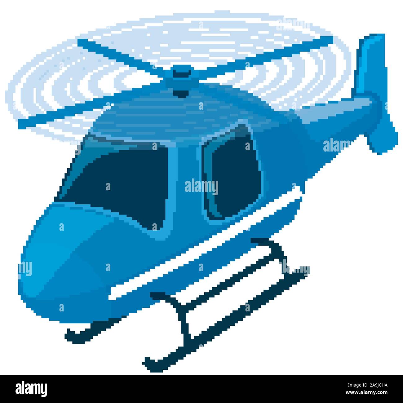 Isolated helicopter in blue color illustration Stock Vector Image & Art ...