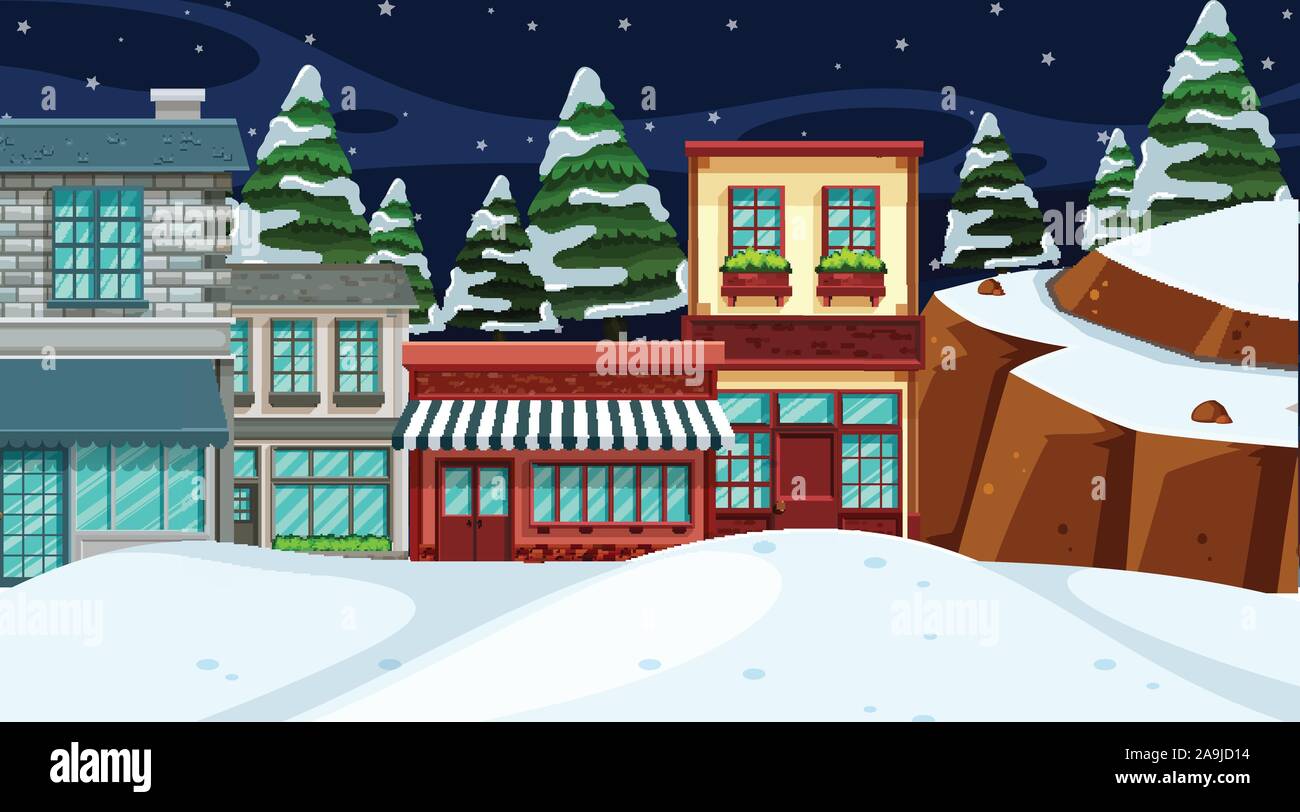 An outdoor scene with shop building illustration Stock Vector Image ...