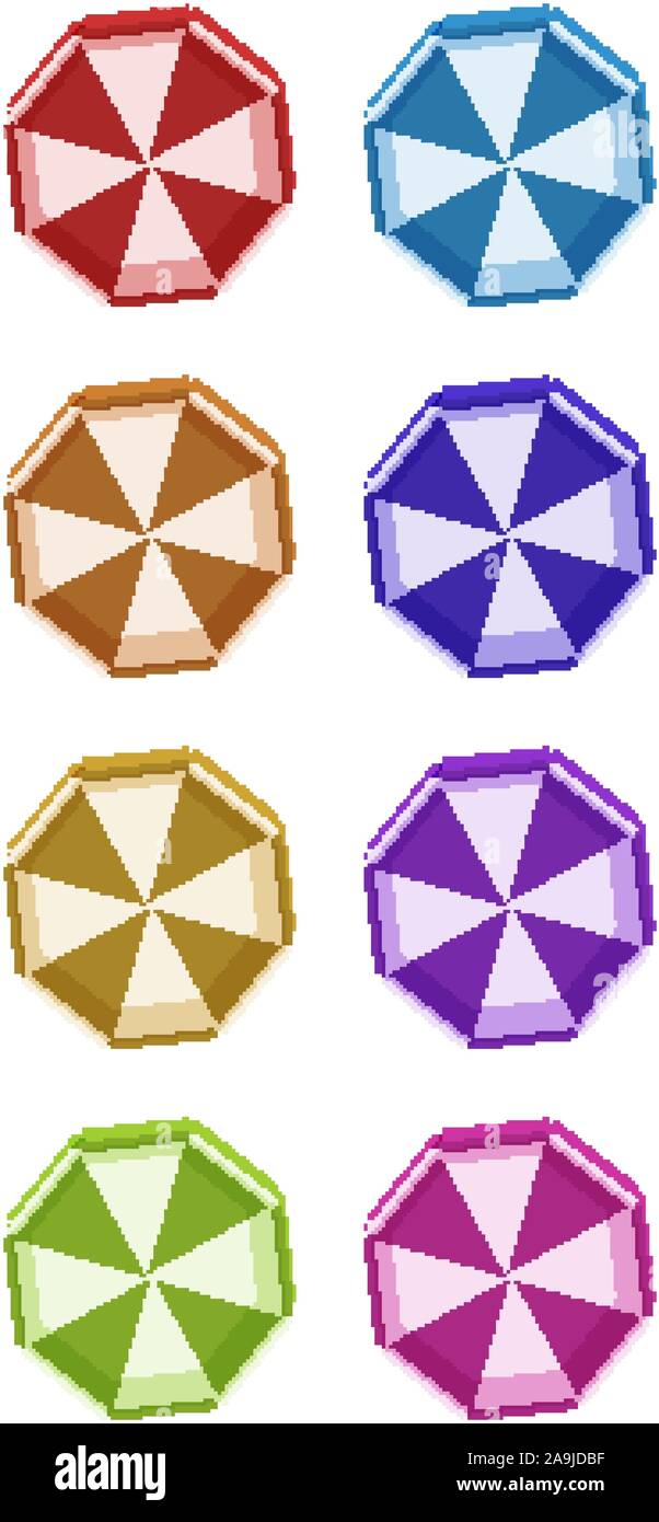 Set of umbrellas in different colors illustration Stock Vector Image ...