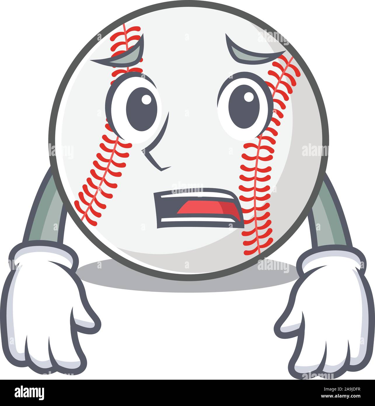 Character isolated baseball with a afraid cute Stock Vector Image & Art ...