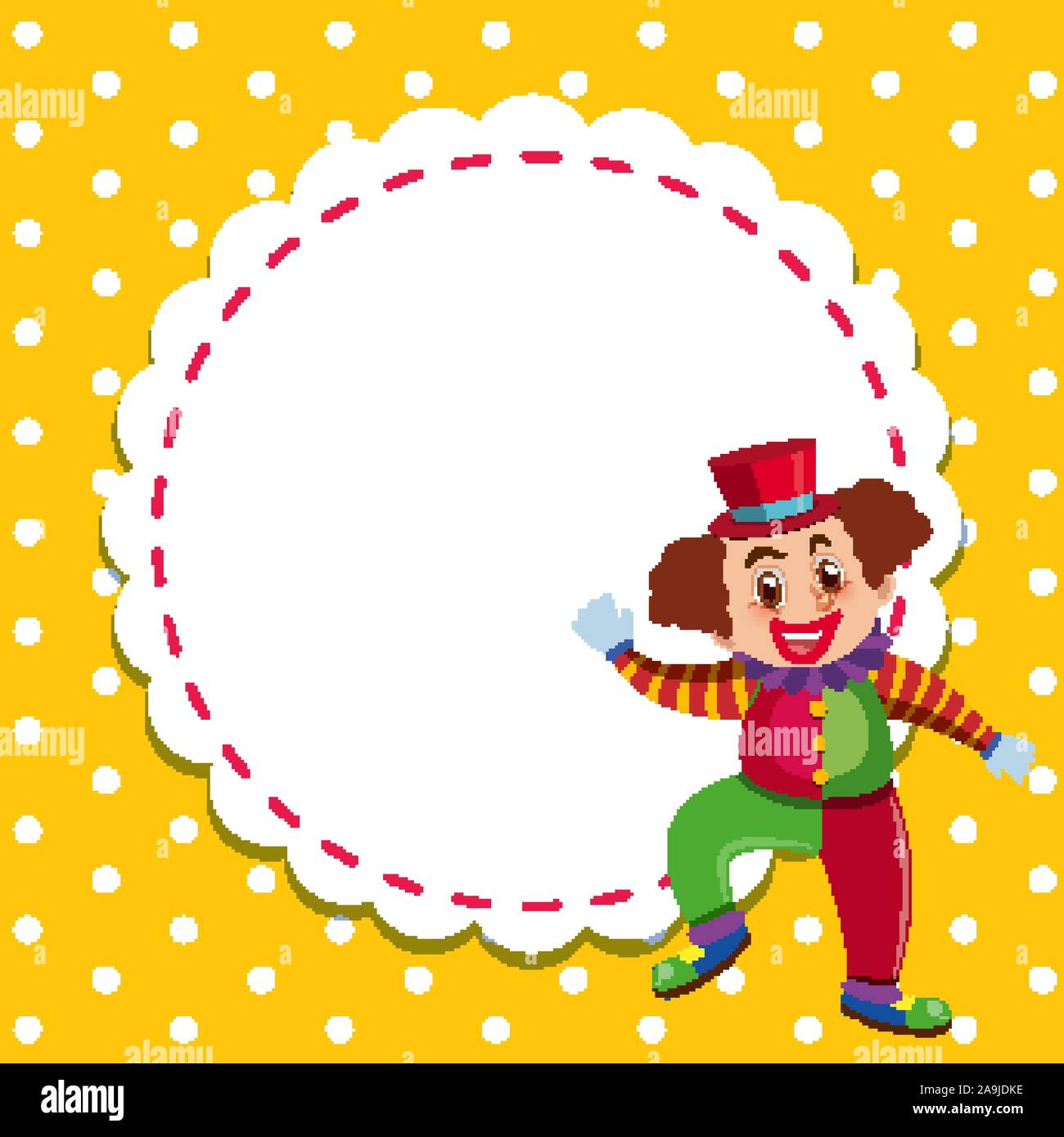Frame template design with happy clown illustration Stock Vector Image ...