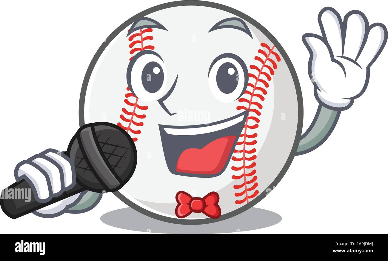 Character isolated baseball with a singing cute Stock Vector Image ...