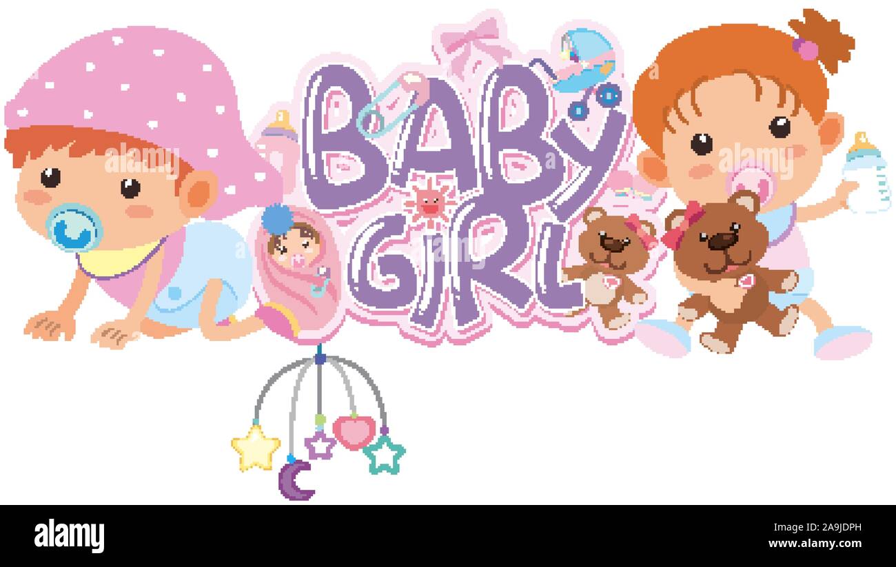 Word design for baby girl illustration Stock Vector Image & Art - Alamy