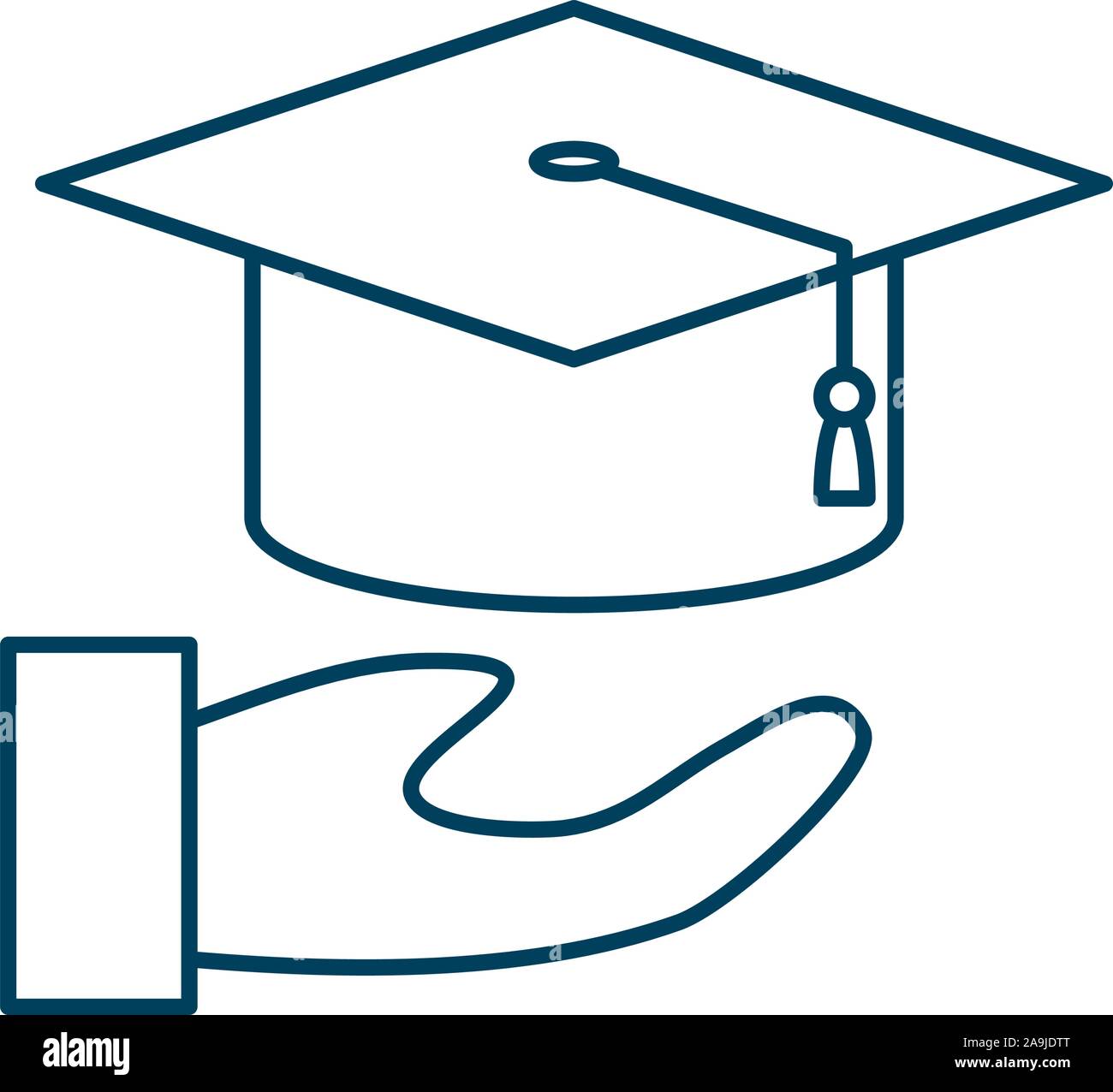 hand lifting graduation hat icon Stock Vector Image & Art - Alamy