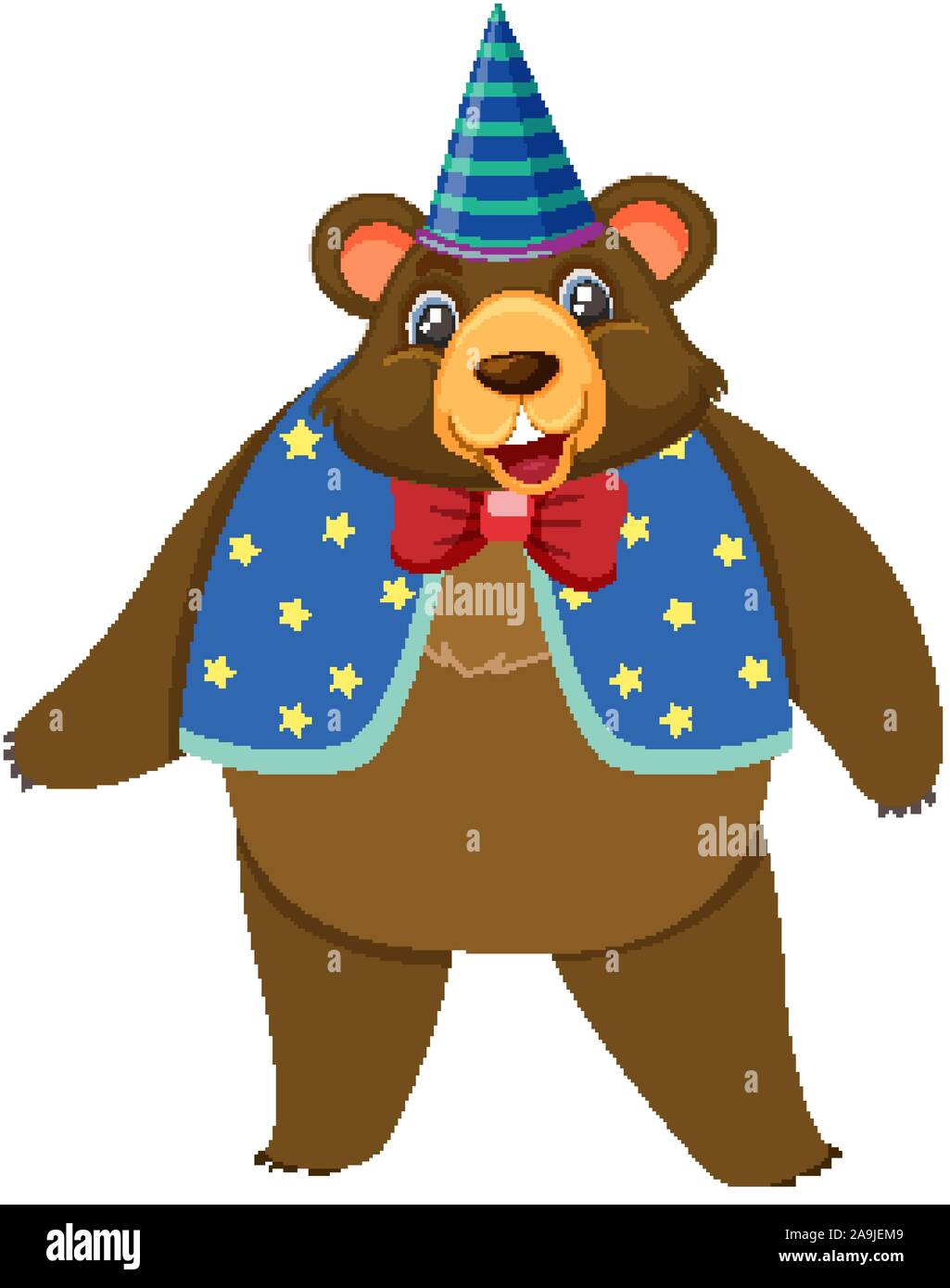 Single character of circus bear on white background illustration Stock ...