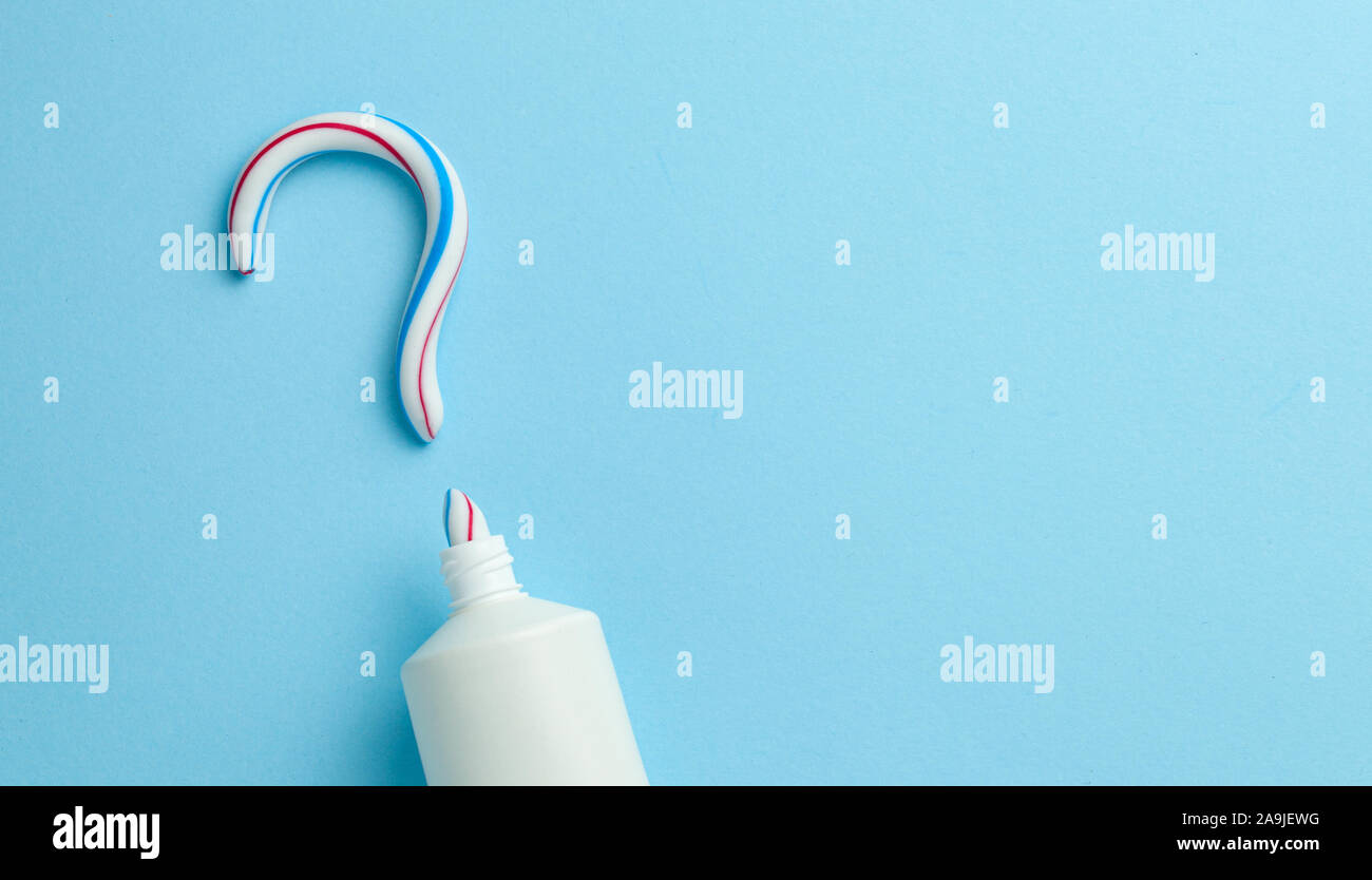Question mark from toothpaste. Concept of choosing good toothpaste for ...