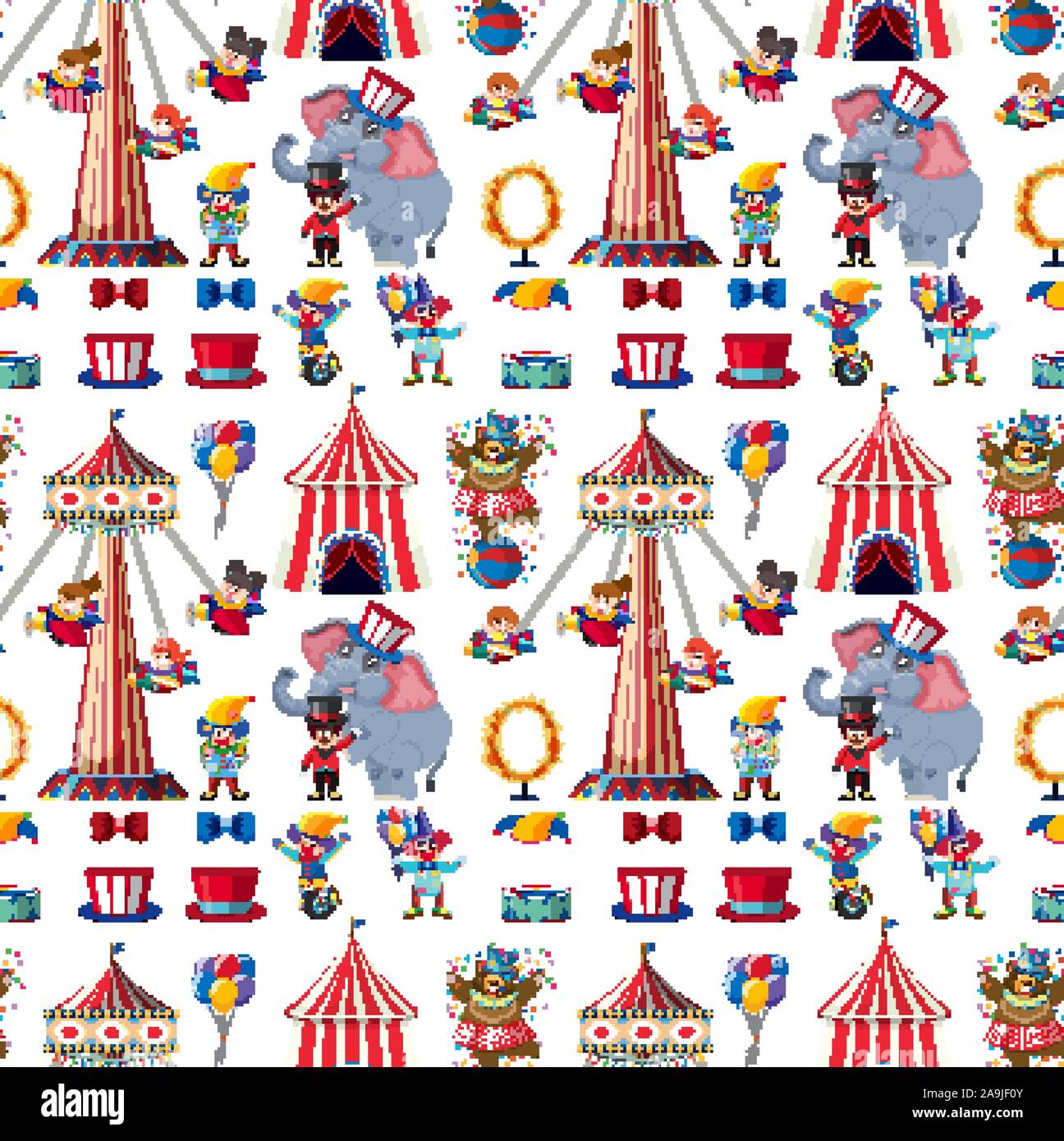 Seamless background design with circus theme illustration Stock Vector ...