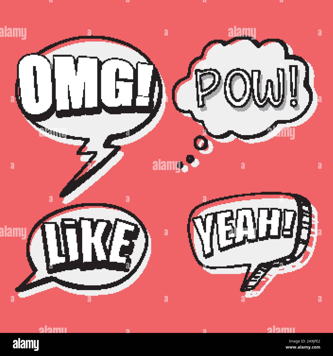 Expression words design for four words illustration Stock Vector Image ...