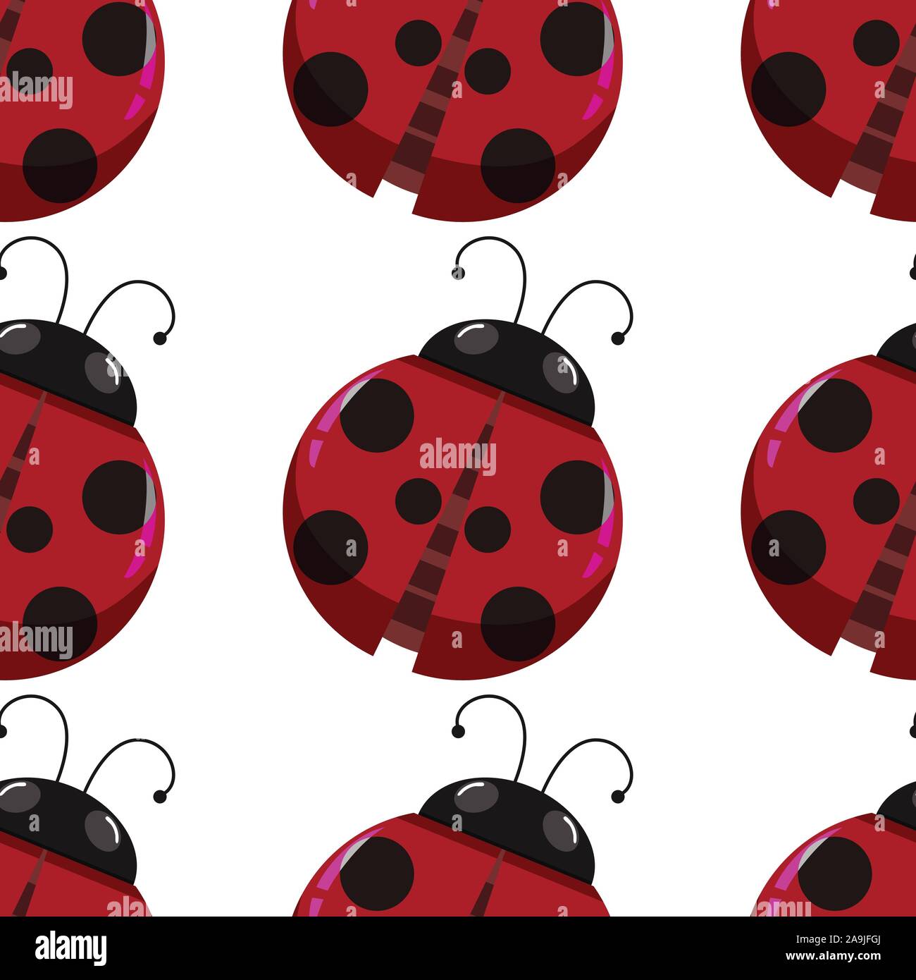 Seamless background design with red ladybugs illustration Stock Vector ...