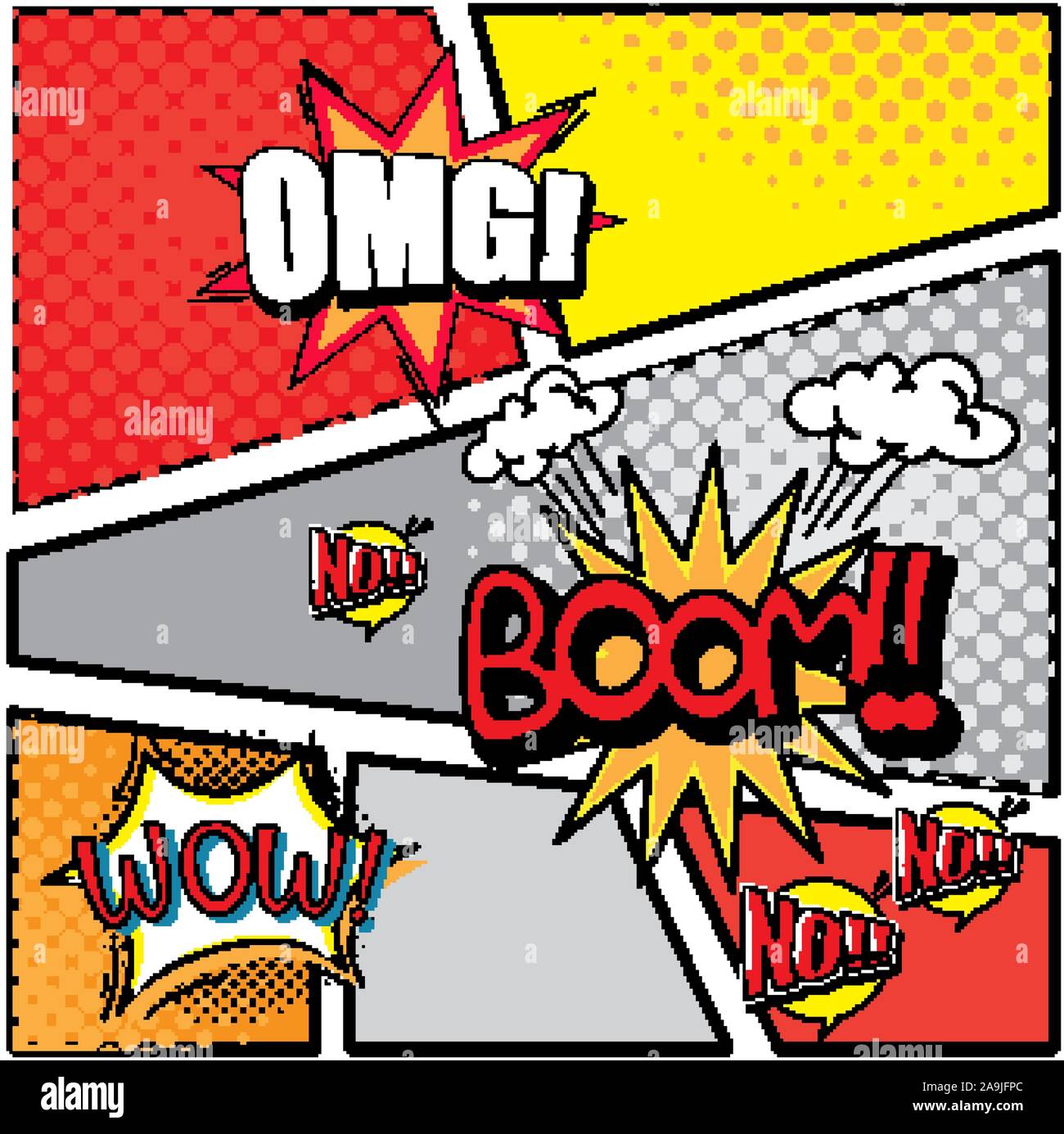 Expression words design for comic strips illustration Stock Vector ...