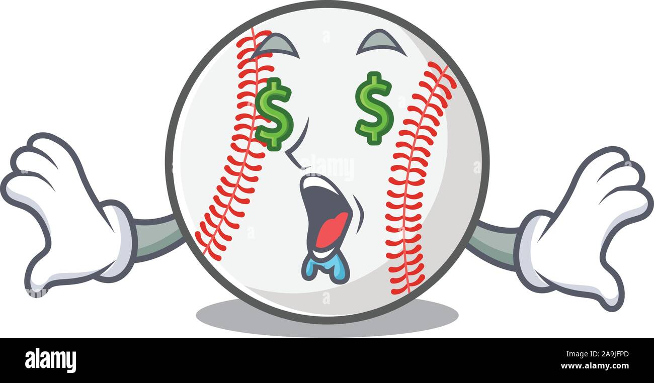 Cartoon baseball with in money eye shape mascot Stock Vector Image ...