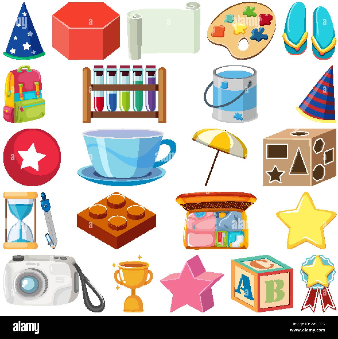 Set of isolated objects theme stationeries illustration Stock Vector ...