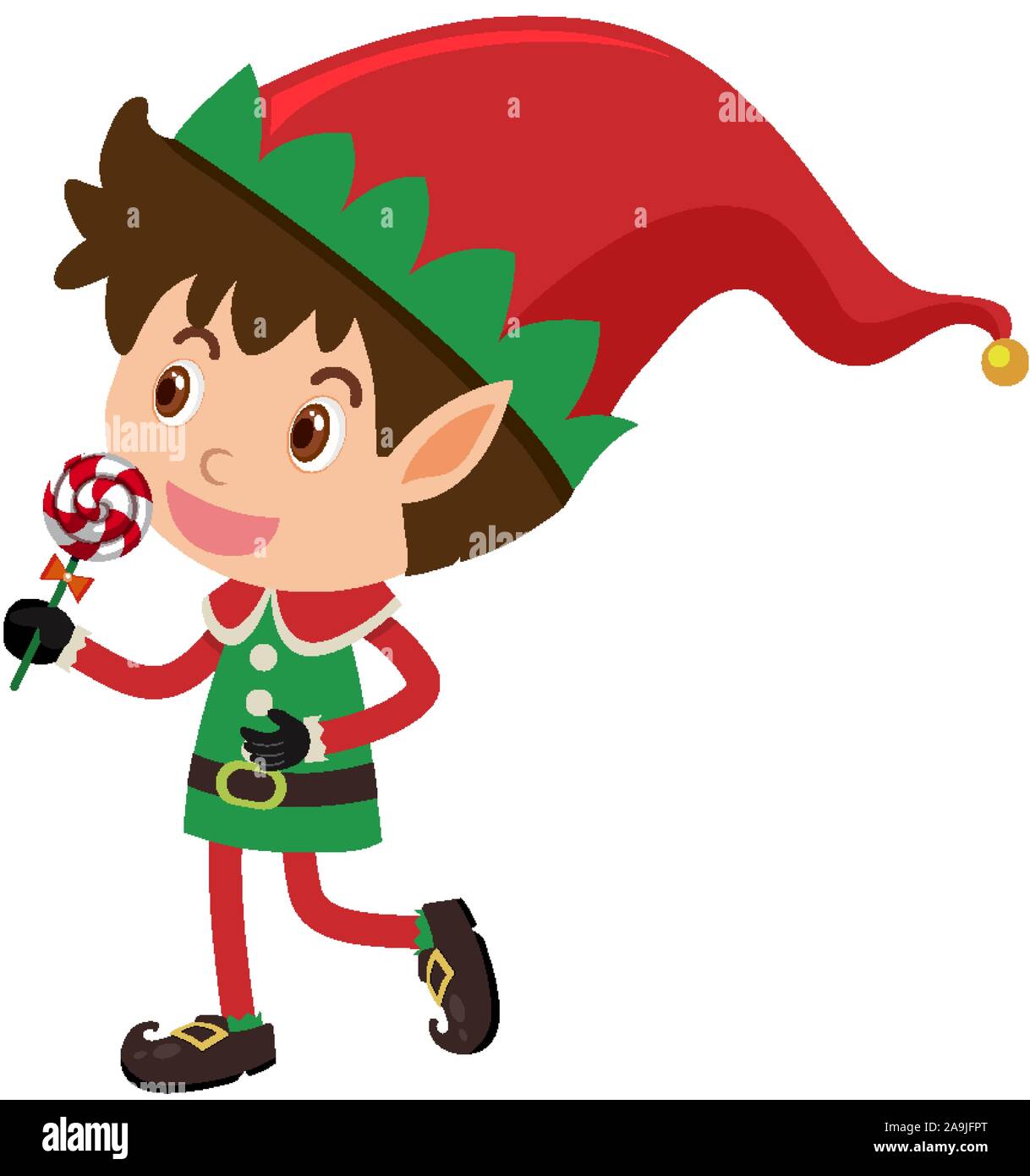 Single character of christmas elf on white background illustration ...