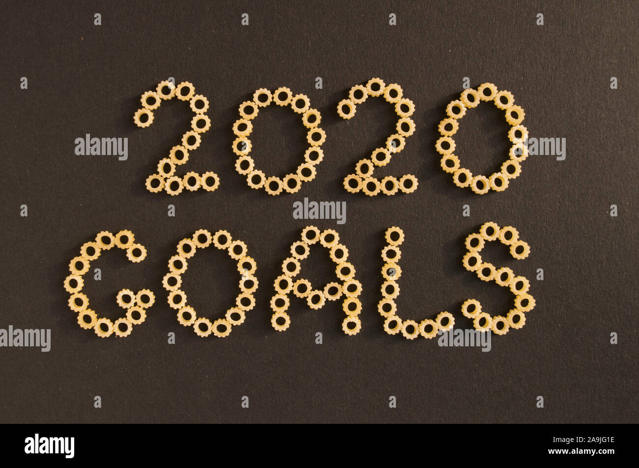 New Year goals 2020. Plan for next year. Letters and numbers are ...