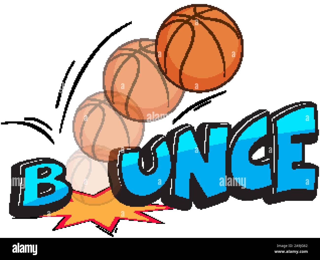 Expression words design for bounce with basketball bouncing ...