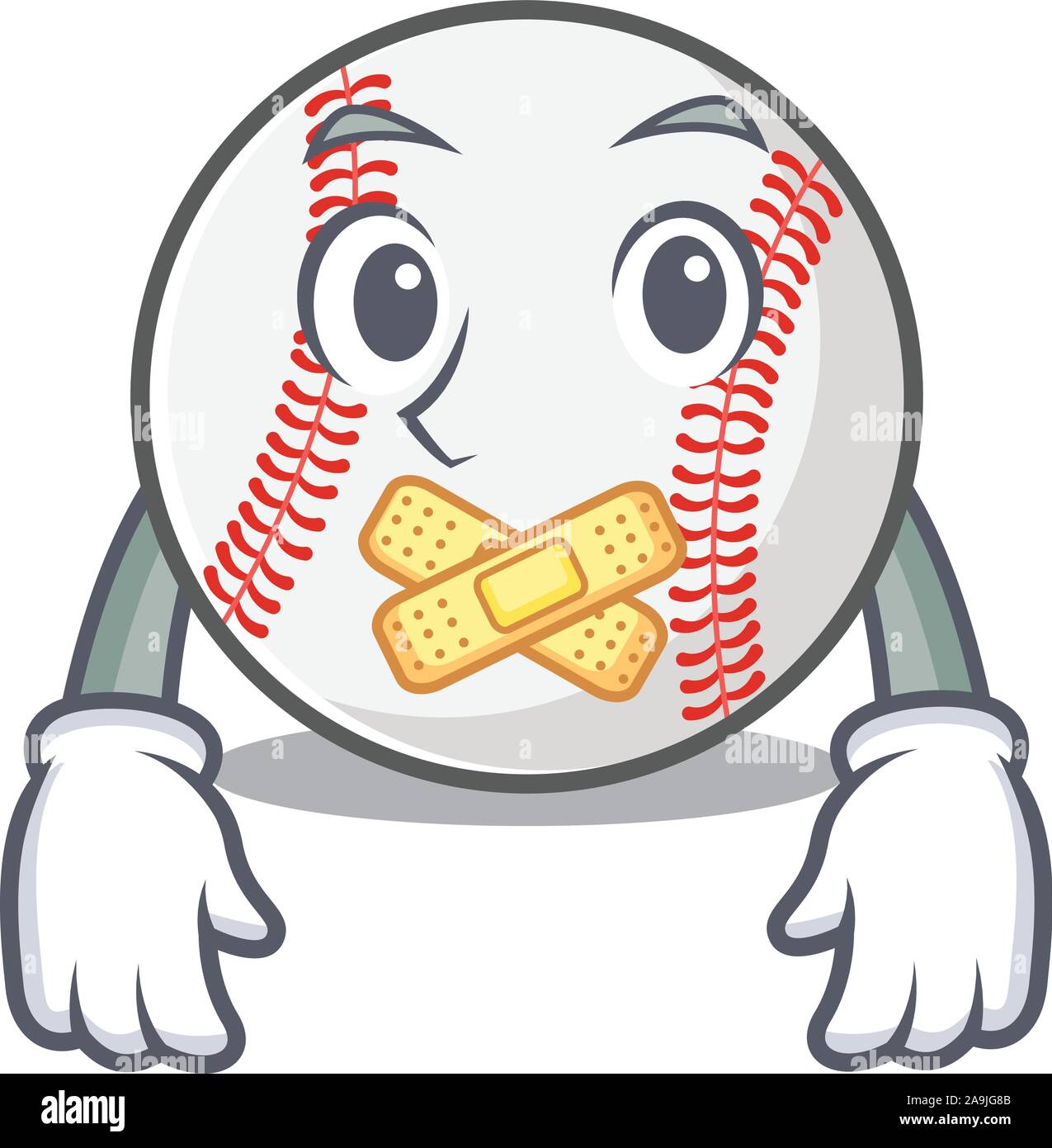 Cartoon baseball with in silent shape mascot Stock Vector Image & Art ...