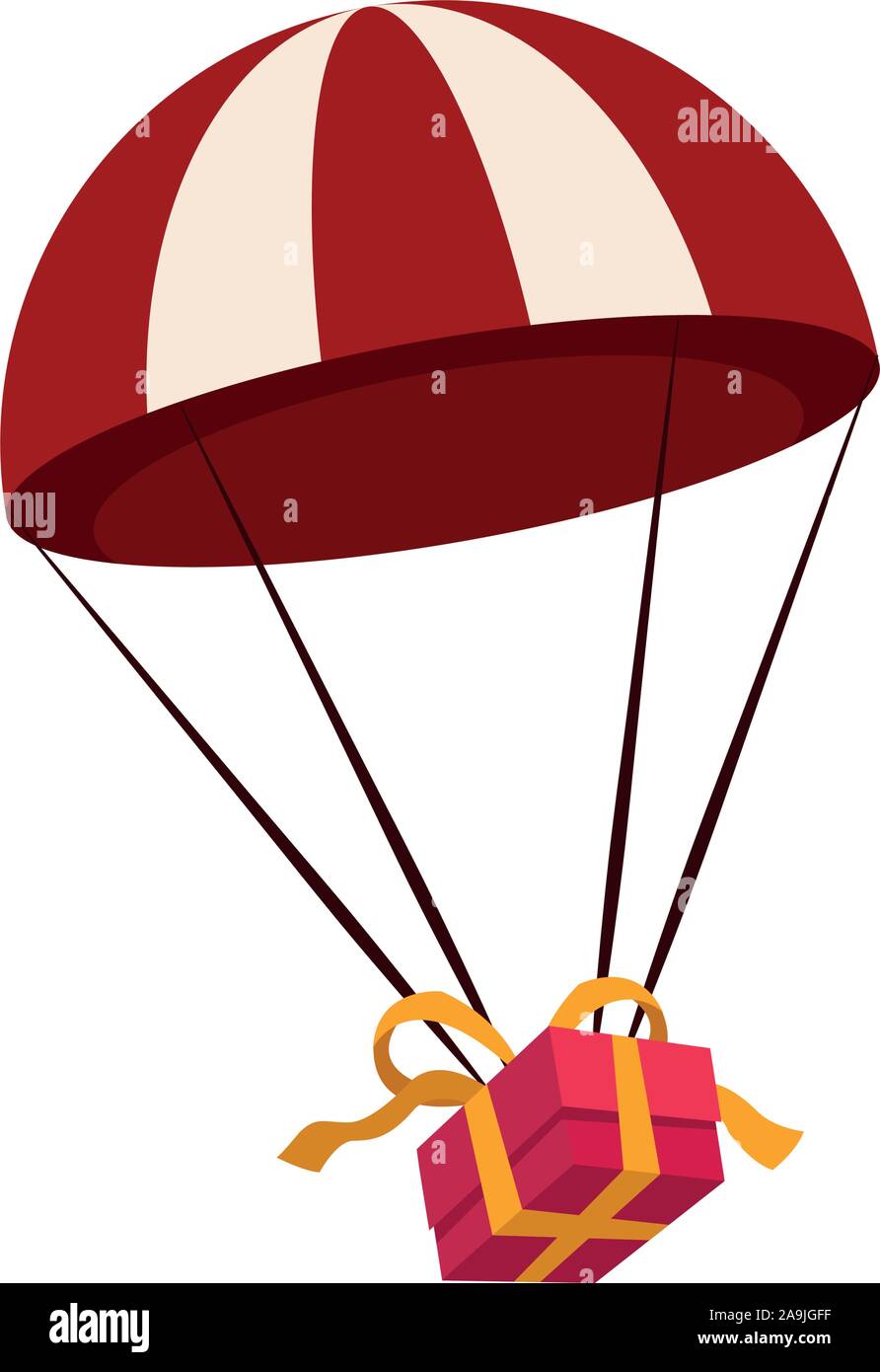 parachute with gift box, flat design Stock Vector Image & Art - Alamy