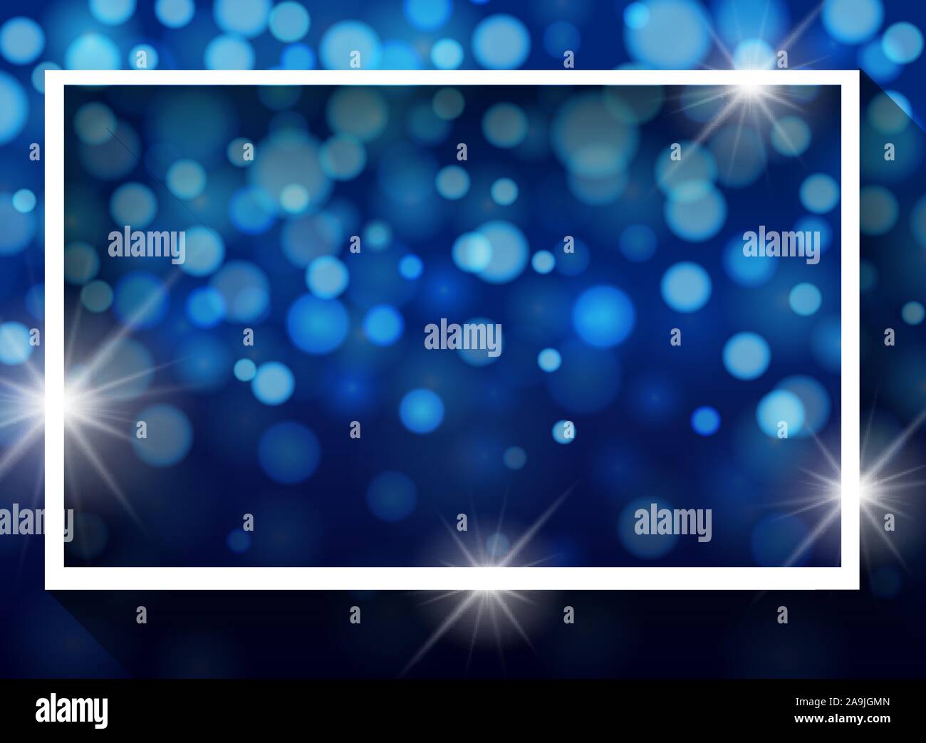 Frame template design with lights on blue illustration Stock Vector ...