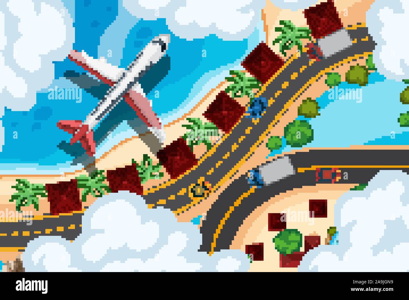 Set of aerial view scenes illustration Stock Vector Image & Art - Alamy