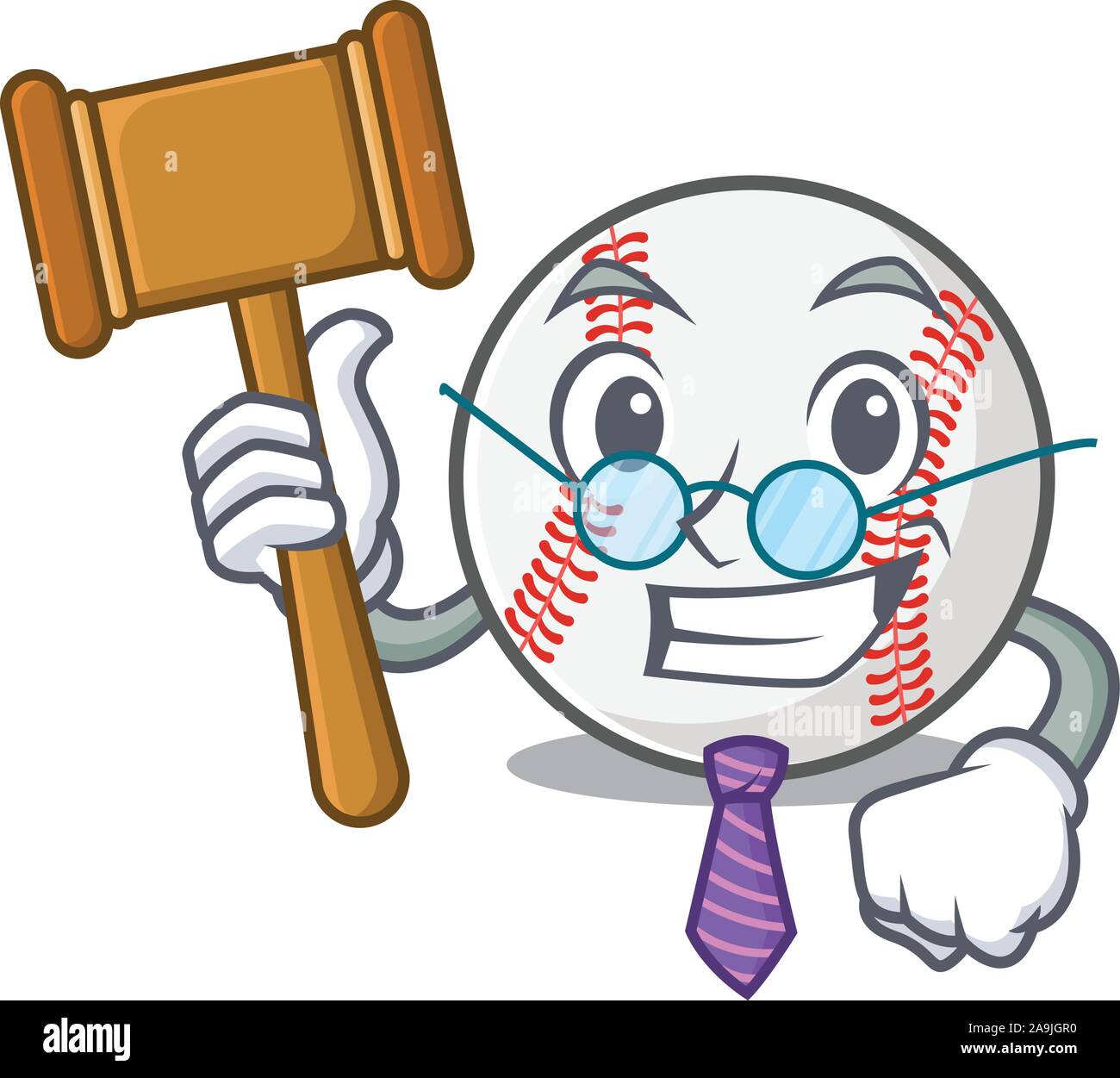 Cartoon baseball with in judge shape mascot Stock Vector Image & Art ...