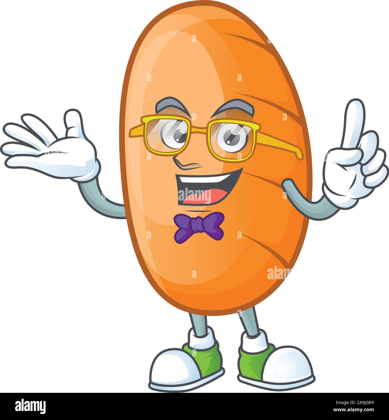 Long loaf cartoon with the character geek Stock Vector Image & Art - Alamy