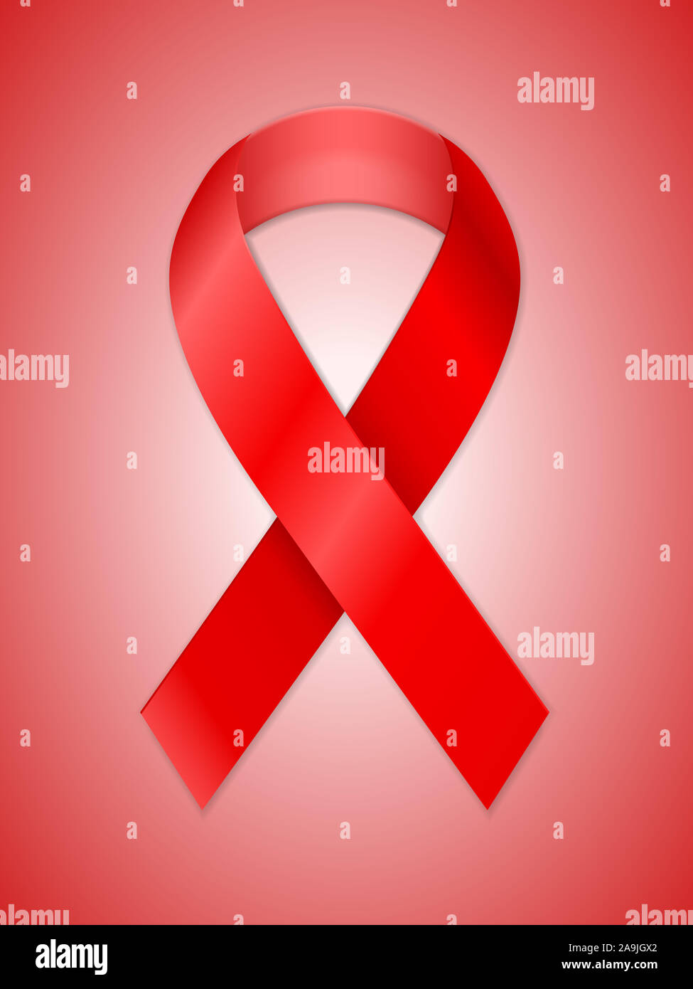 Aids ribbon on a red background. Vector illustration Stock Photo - Alamy