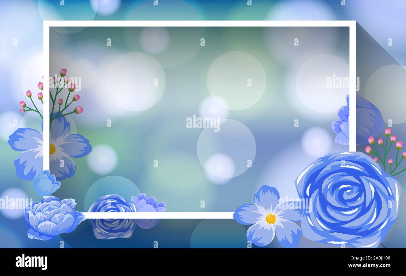 Vector Blue Flower Frame