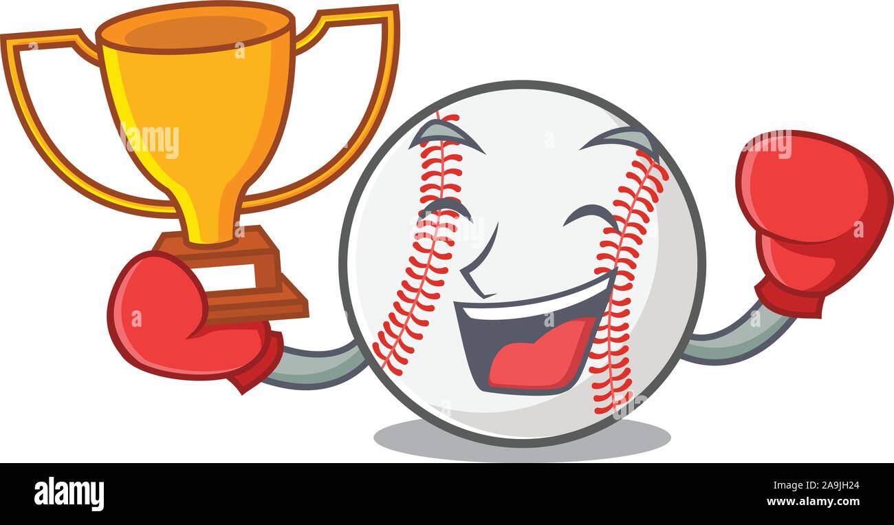 Cartoon baseball with in boxing winner shape mascot Stock Vector Image ...