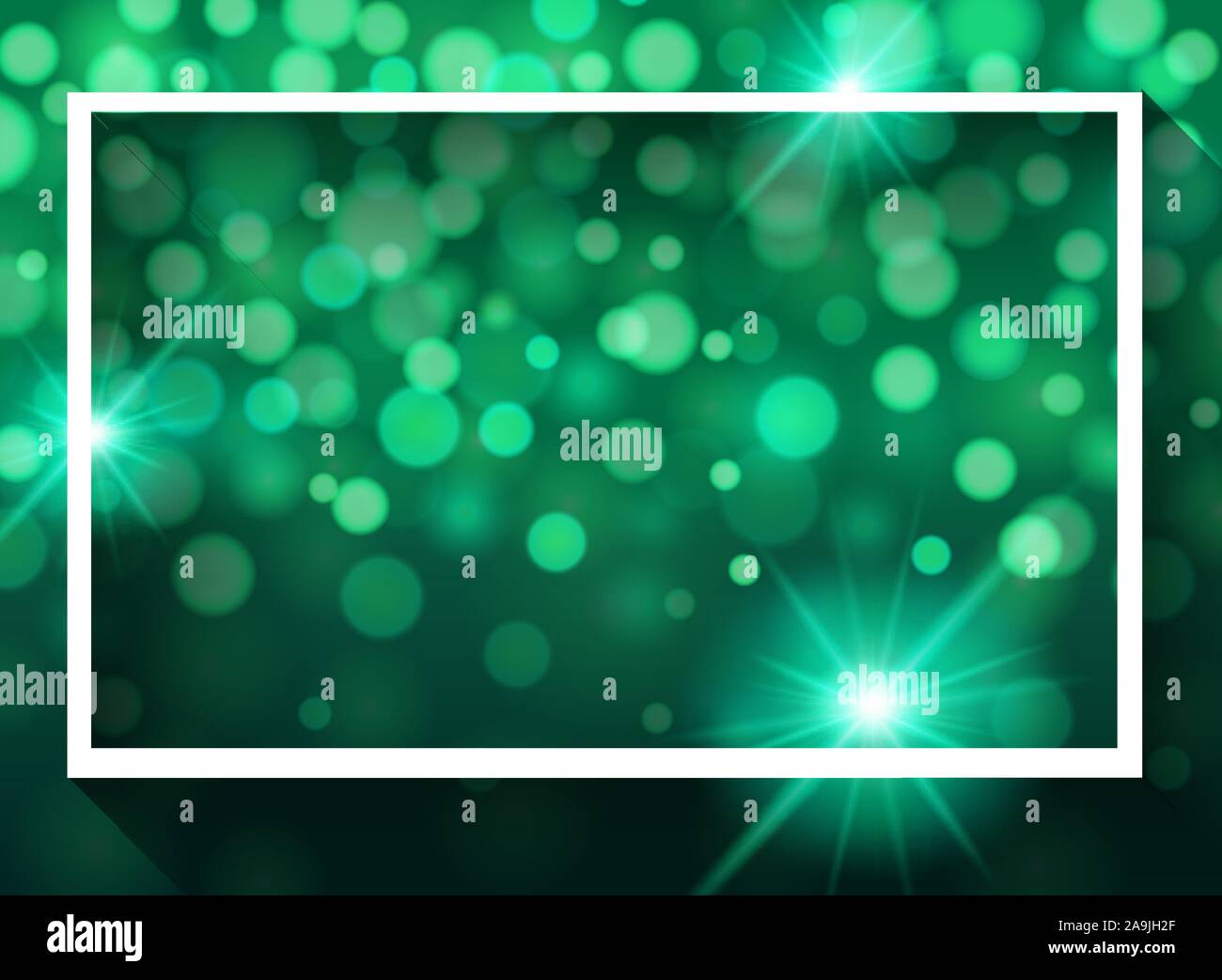 Frame template design with lights on green illustration Stock Vector ...
