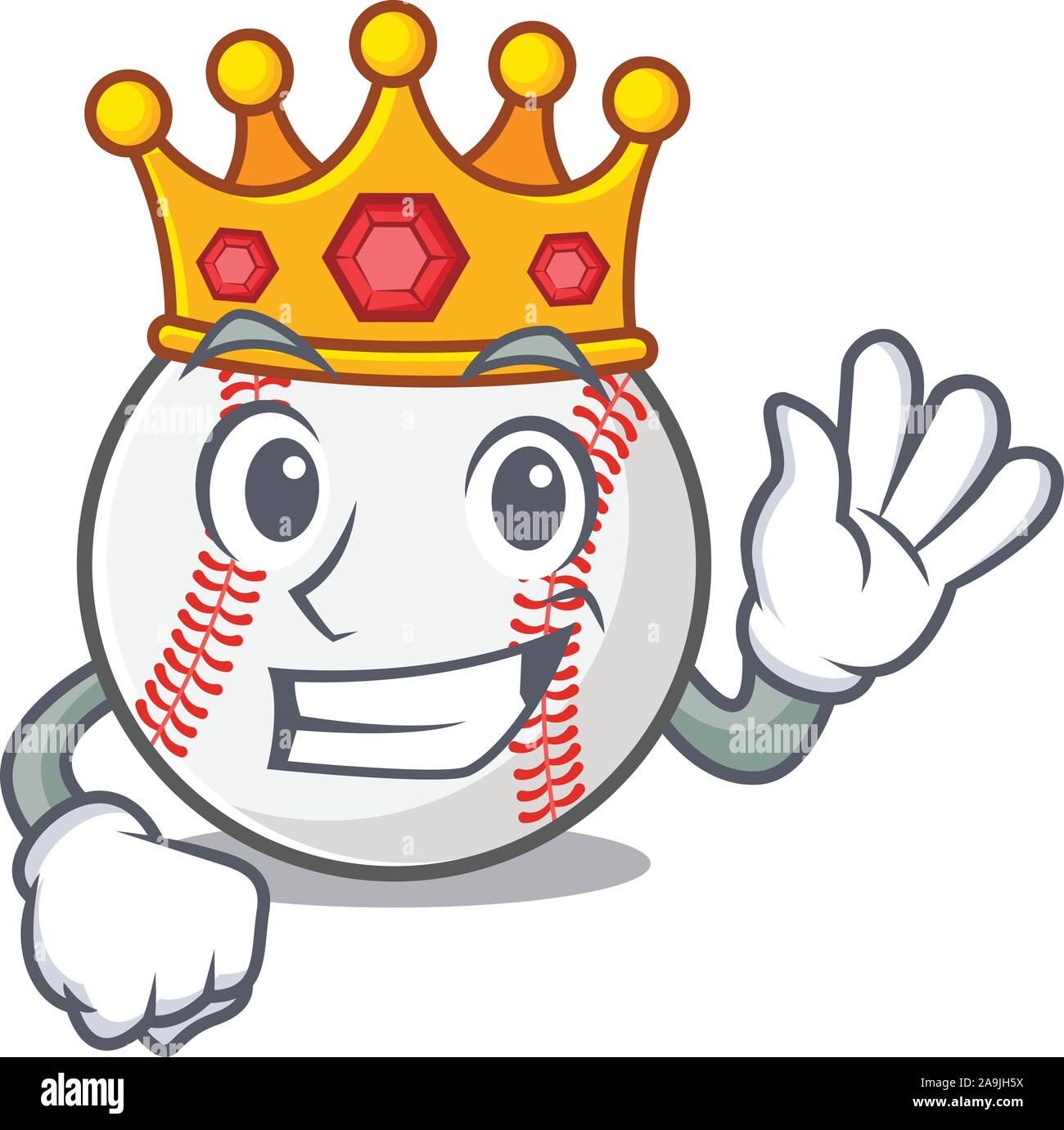 Cartoon baseball with in king shape mascot Stock Vector Image & Art - Alamy