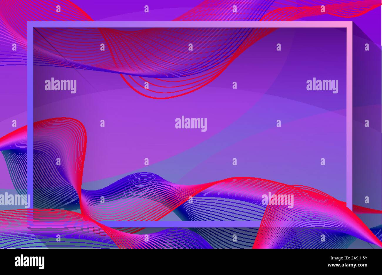 Frame template design with purple wavy lines illustration Stock Vector ...