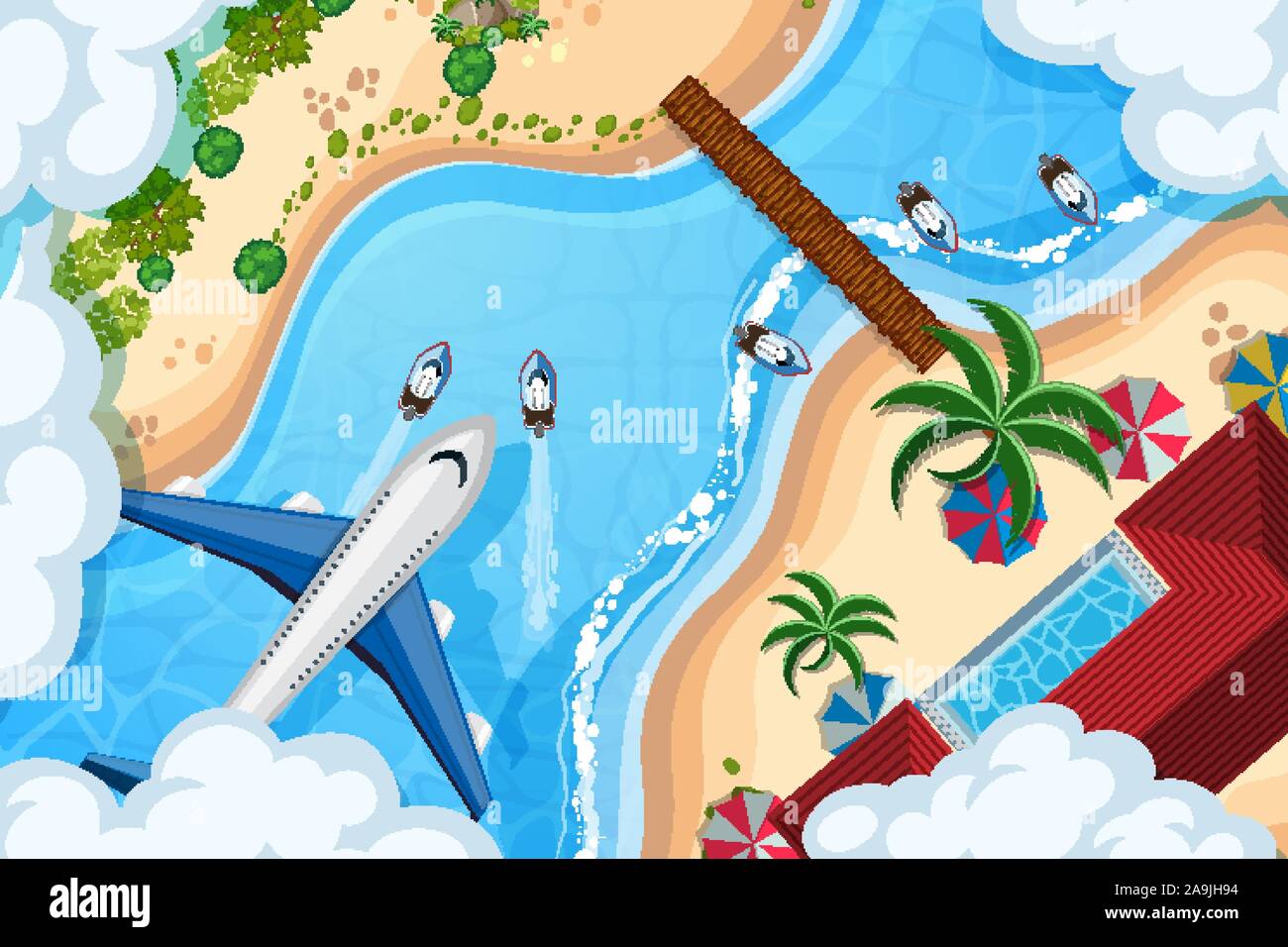 Set of aerial view scenes illustration Stock Vector Image & Art - Alamy