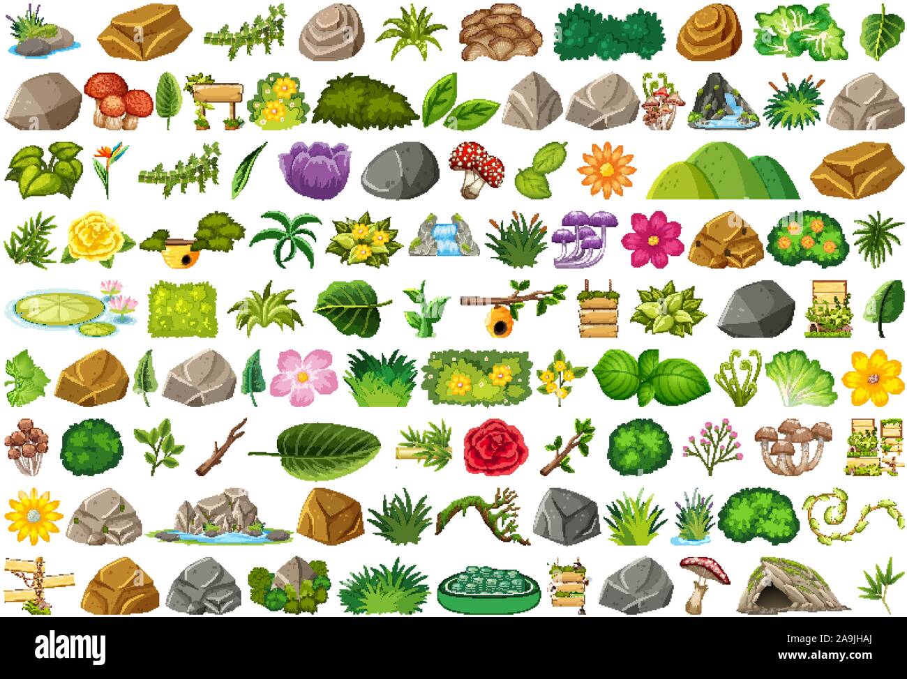 Set of isolated objects theme - gardening illustration Stock Vector ...