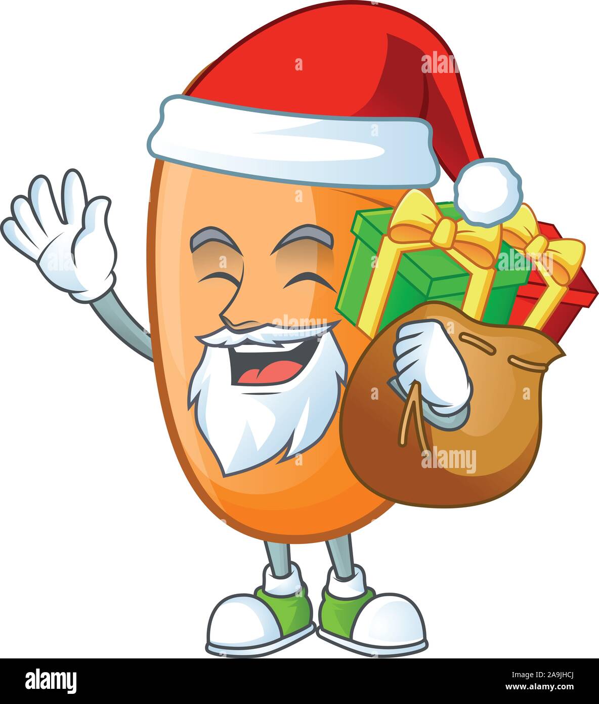 Delicious long loaf with the character santa bring gift Stock Vector ...
